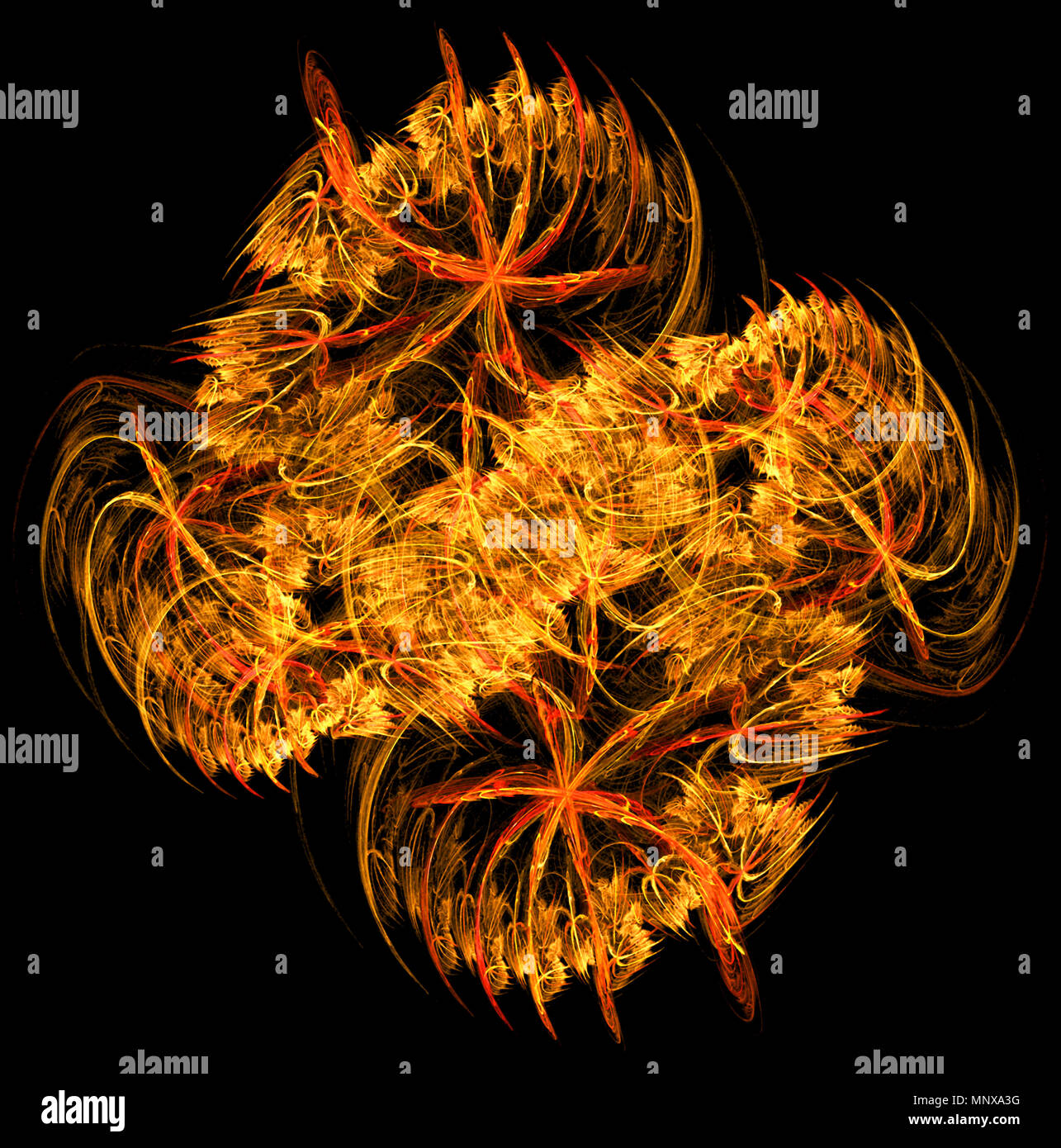 Stars two flame red mix abstract, horizontal, over black background ...