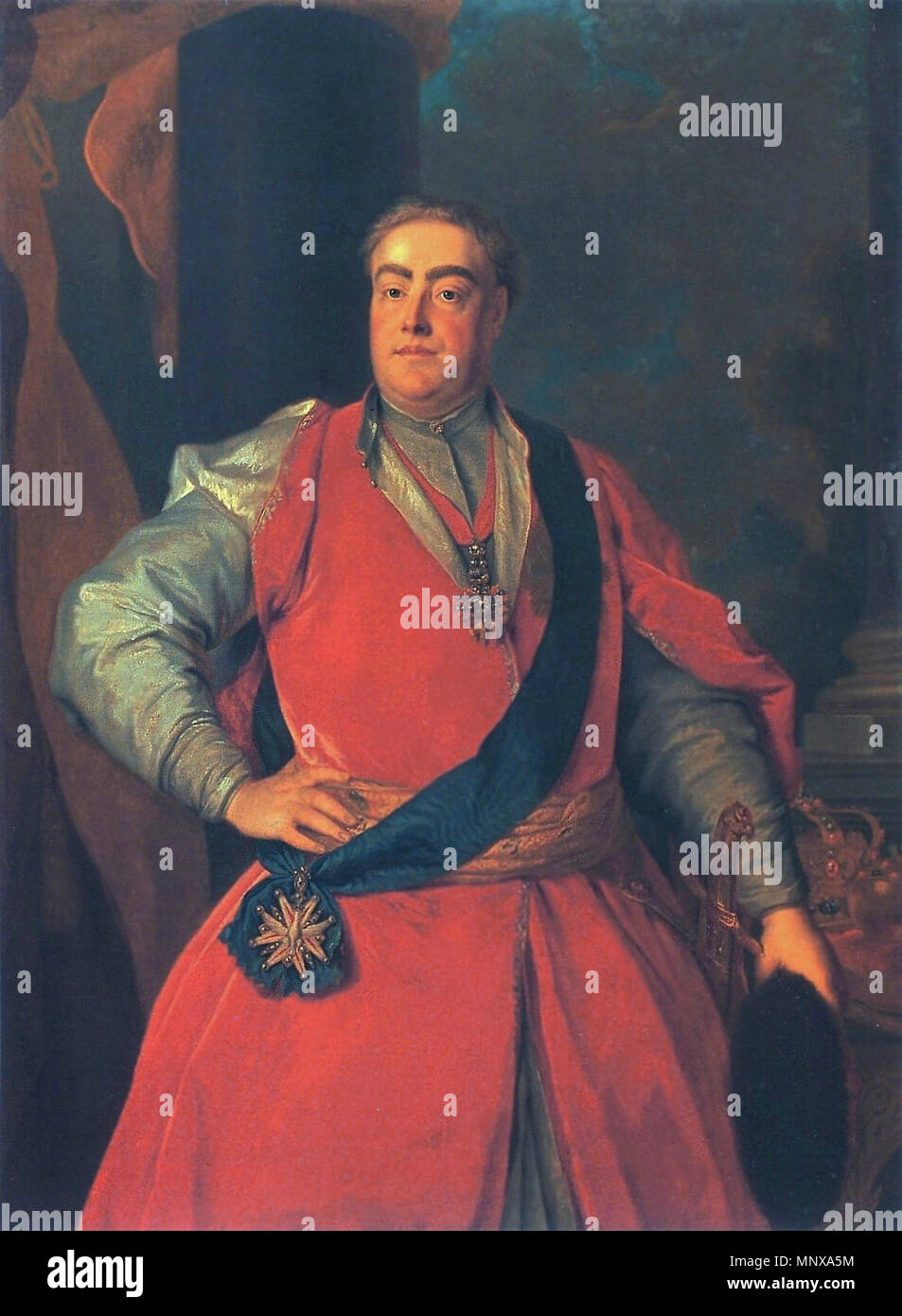 King August III in Polish costume by Louis de Silvestre . Portret ...
