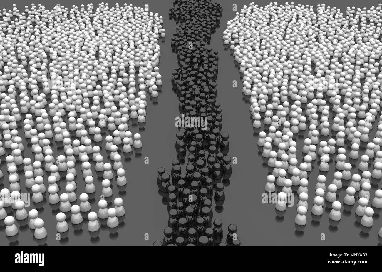 Crowd of small symbolic 3d figures Black and White Stock Photos ...