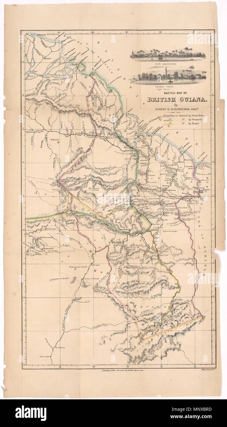 Русский: Схематическая карта Британской Гвианы Français : Croquis ...