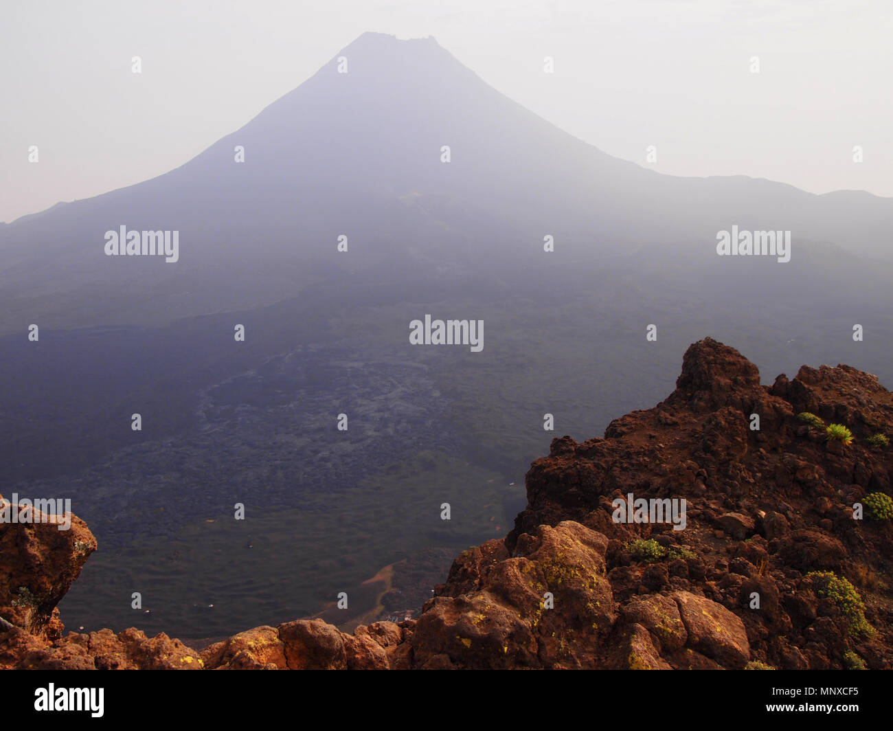 The Fogo volcano in the island of the same name, Cape Verde archipelago ...