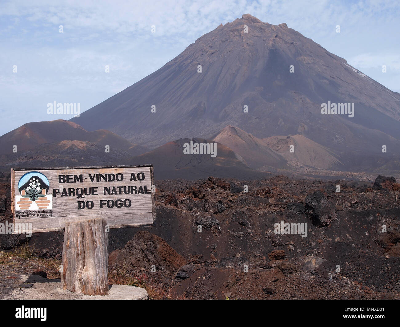 The Fogo volcano in the island of the same name, Cape Verde archipelago ...