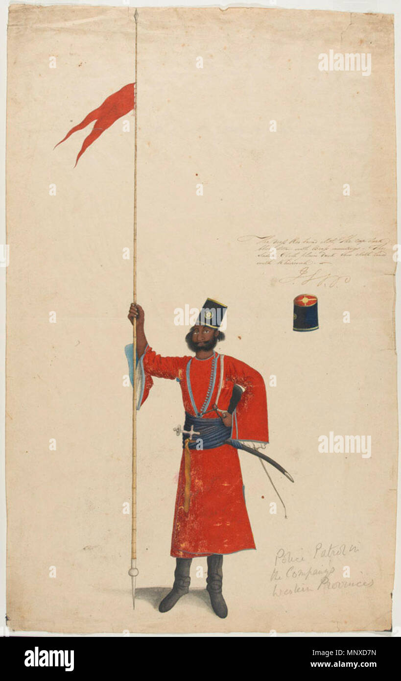 . English: Sowar of Rohilla Cavalry, Watercolour on European paper, by ...