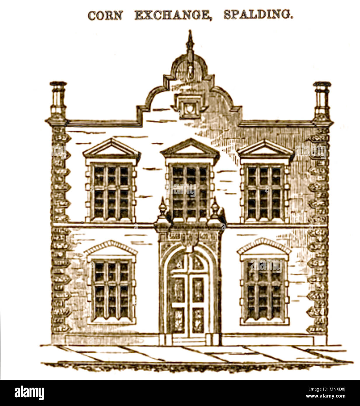 . English: Spalding Corn Exchange 1855 by Bellany and Harding . 1855 ...