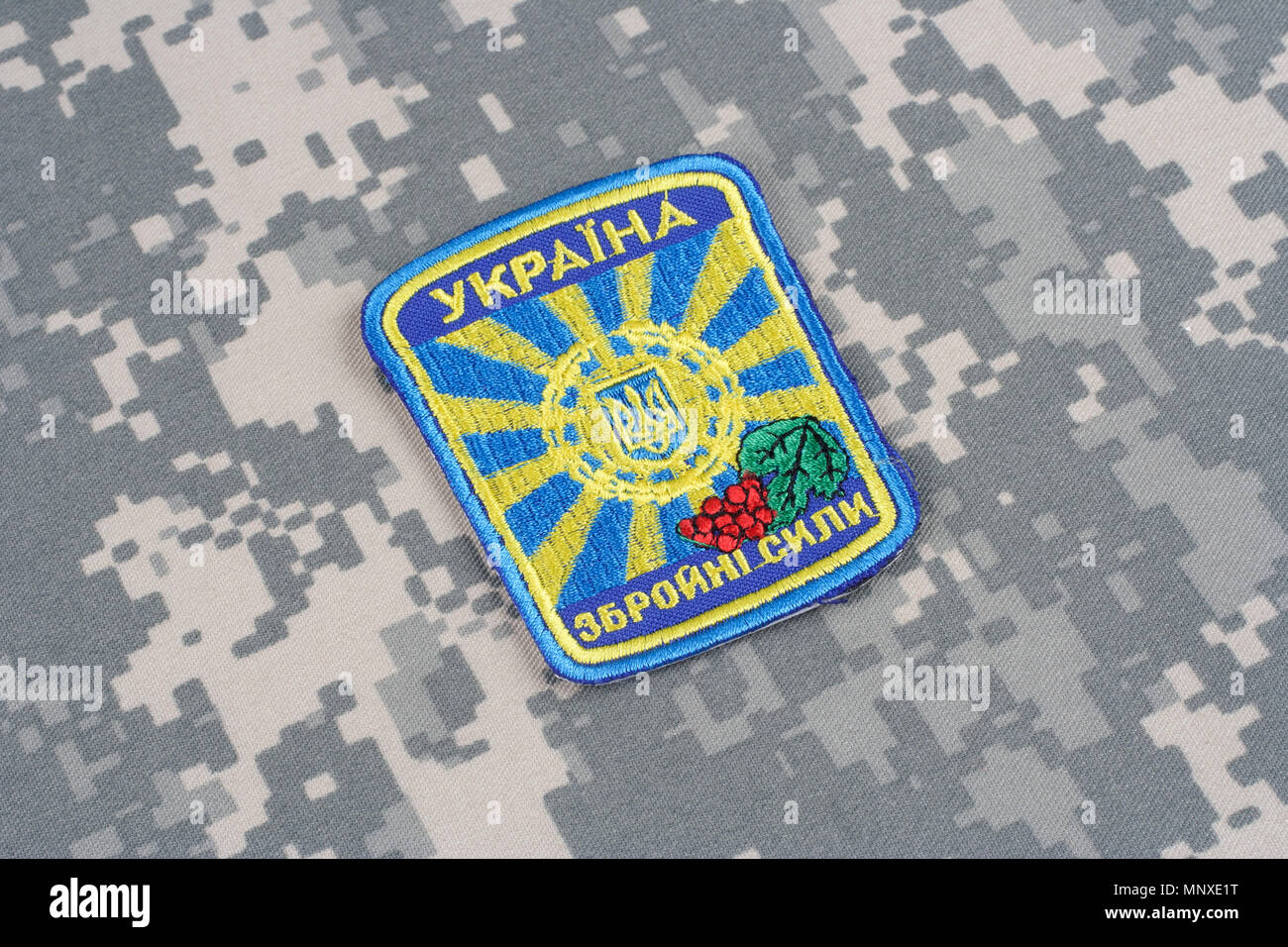 KIEV, UKRAINE - Apr. 26, 2015. Ukraine Army uniform badge Stock Photo ...