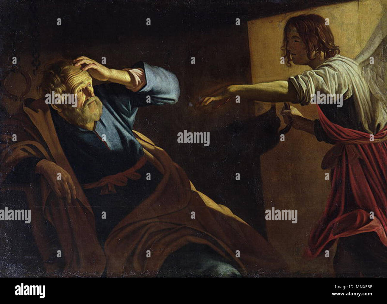 St. Peter's release from prison by the angel . English: St Peter ...