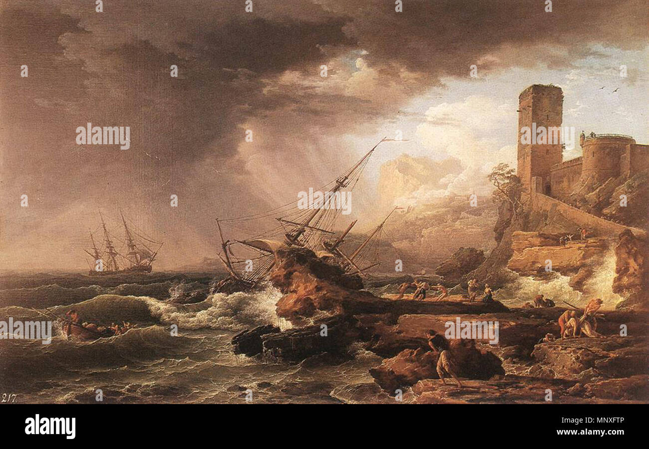 English: Storm with a Shipwreck 1754. 1146 Storm sh-vernet Stock Photo ...