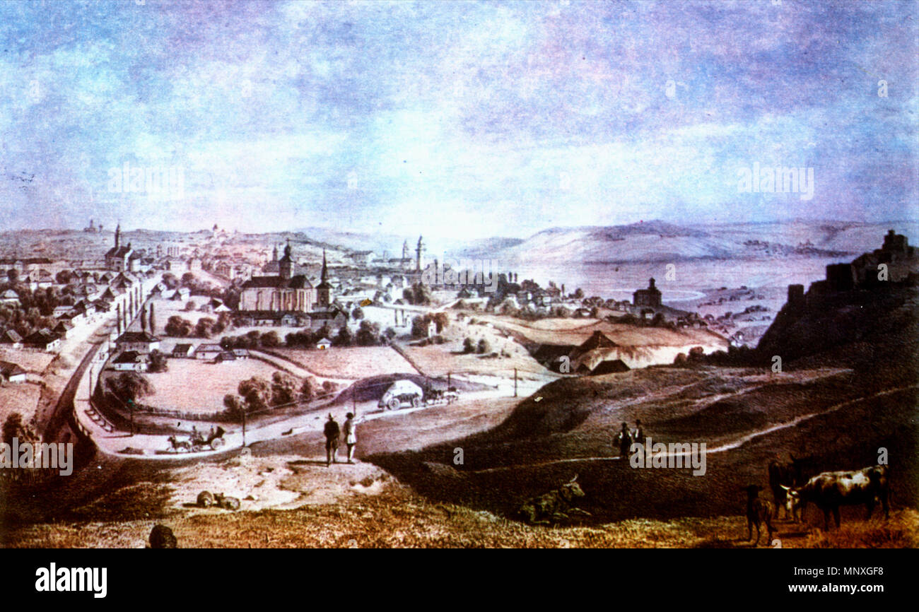 . English: Suceava - lithography (early 19th century). Română: Suceava ...