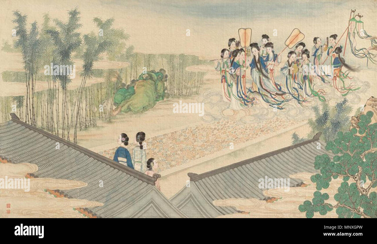 English: A painting from a series of brush paintings by Qing Dynasty ...