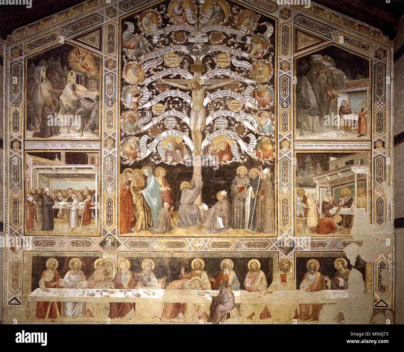 Last Supper, Tree of Life and Four Miracle Scenes 1360s. 1157 Taddeo ...