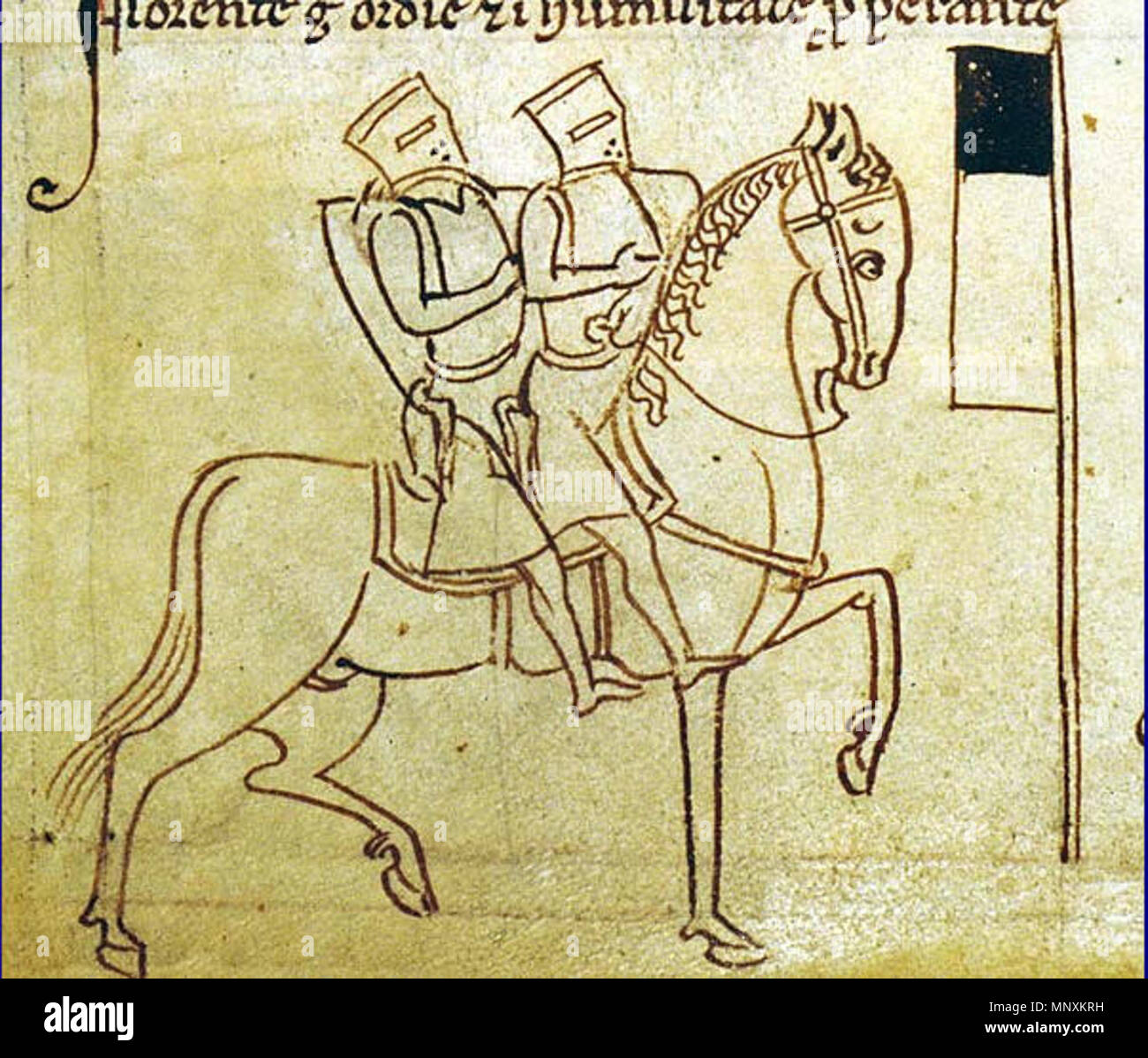 . English: Drawing of two knights on a horse, the emblem of the Knights ...