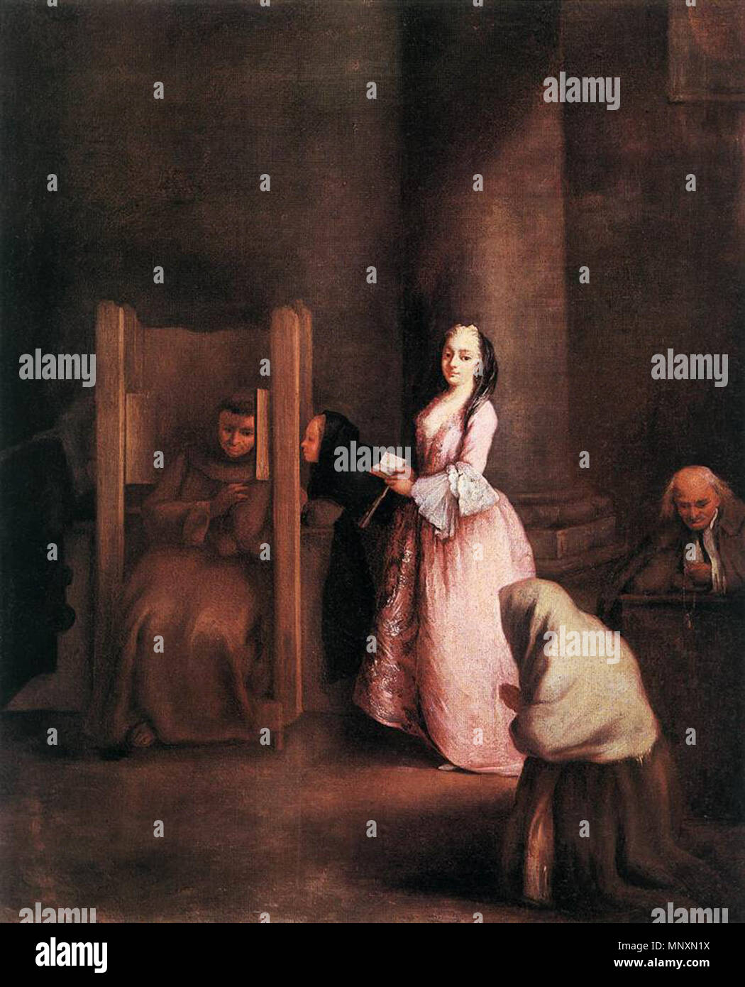 . The Confession . circa 1750. 1171 The confession Stock Photo - Alamy