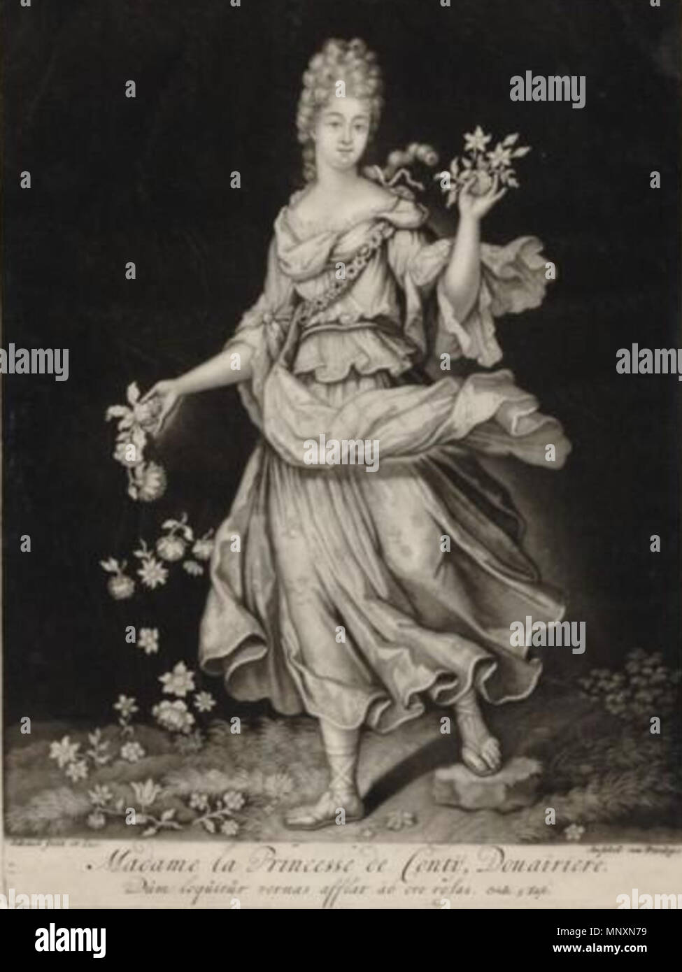 . English: The Dowager Princess of Conti with roses Français : Portrait ...