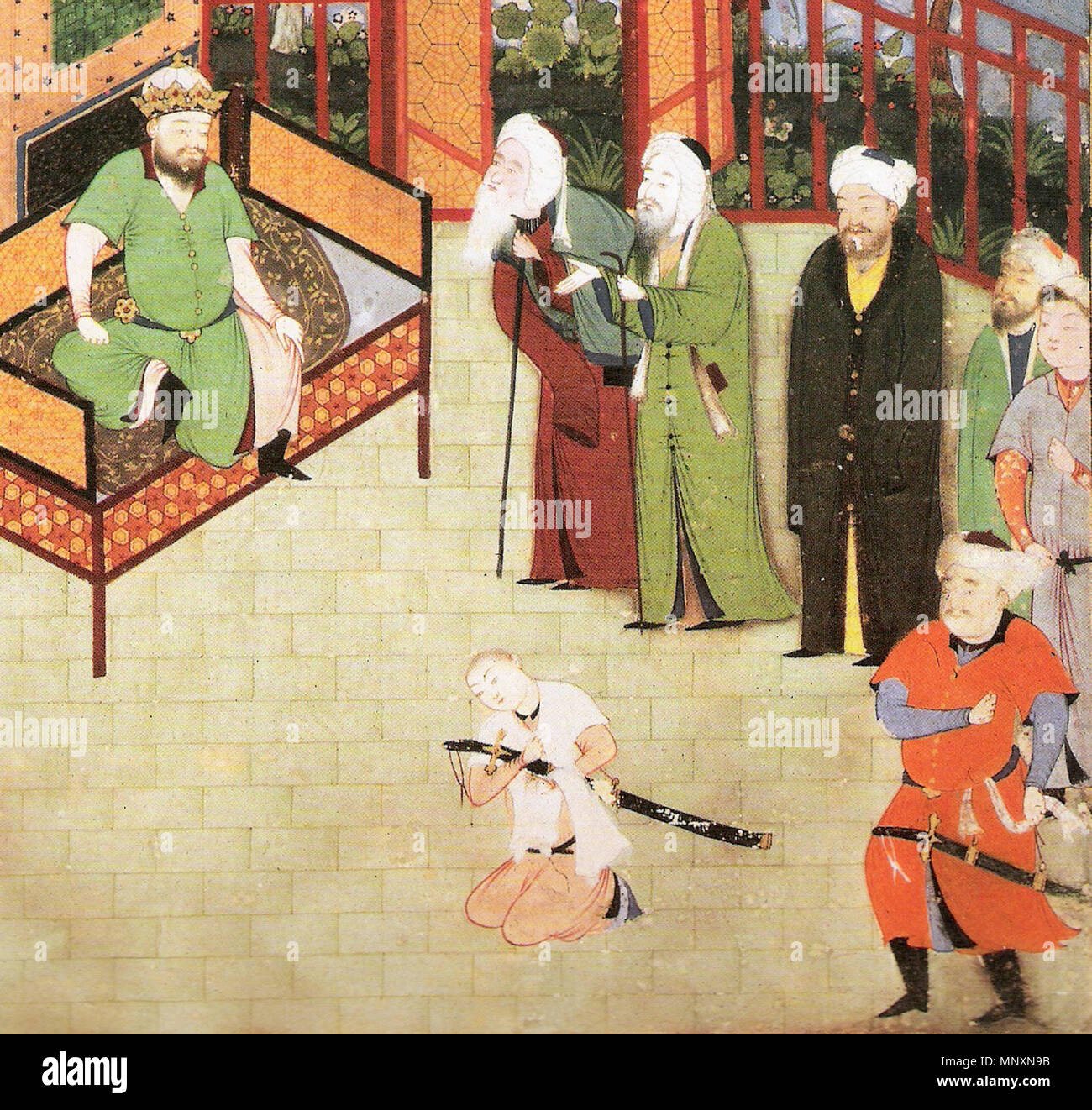 . Deutsch: Ausschnitt aus einer Illustration zu Nizamis Khamsah . 1494 ...