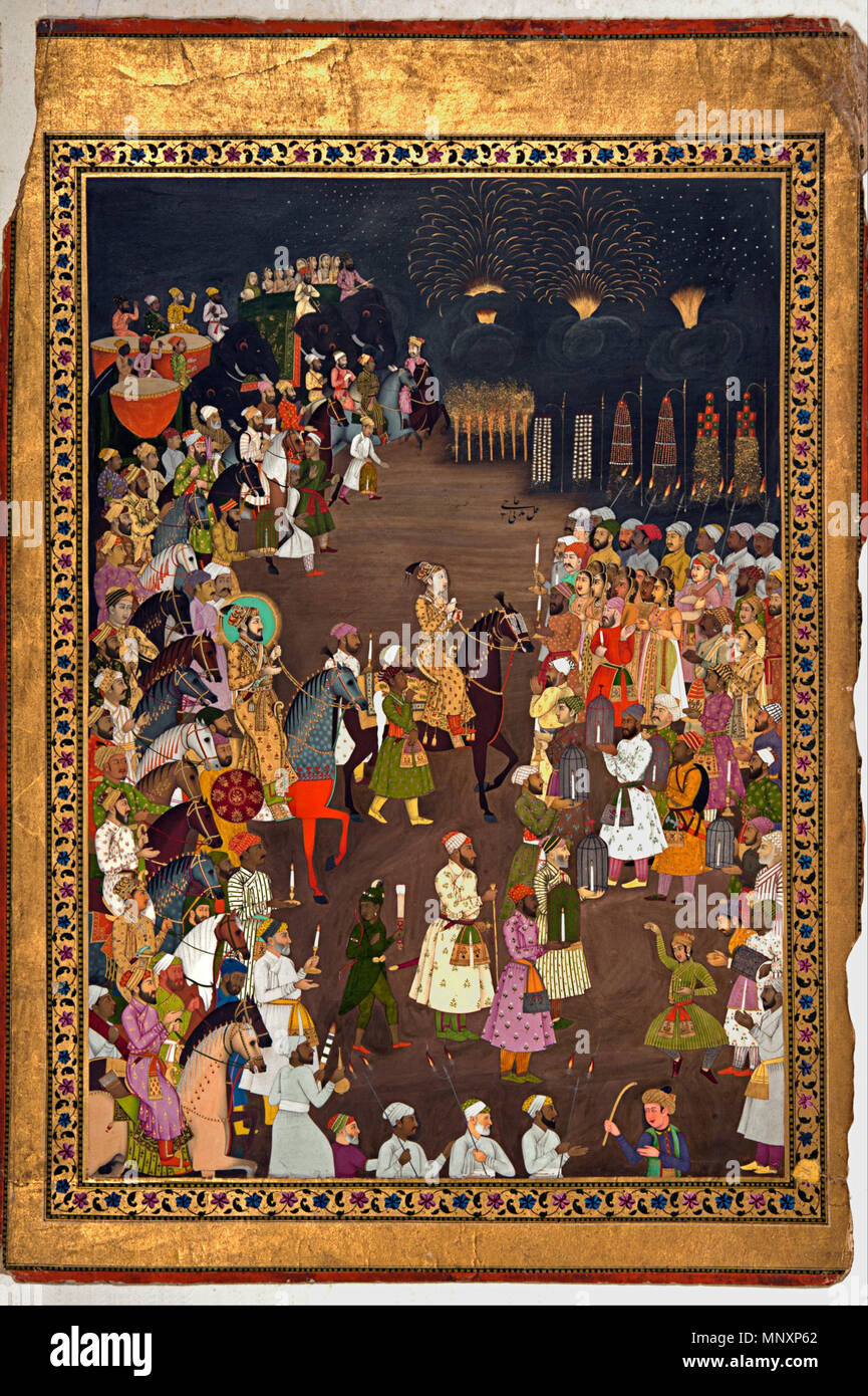 The marriage procession of Dara Shikoh 1740s. 1177 The marriage ...