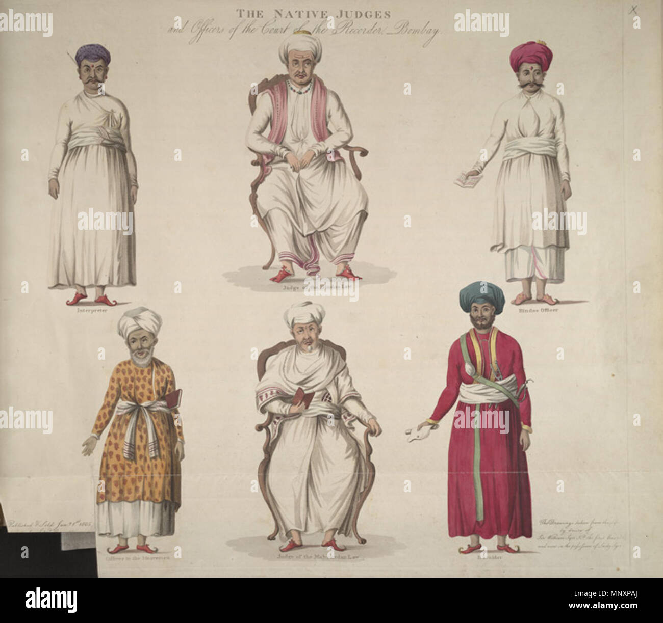 . English: Picture of six 'Native Judges and Officers of the Court of ...