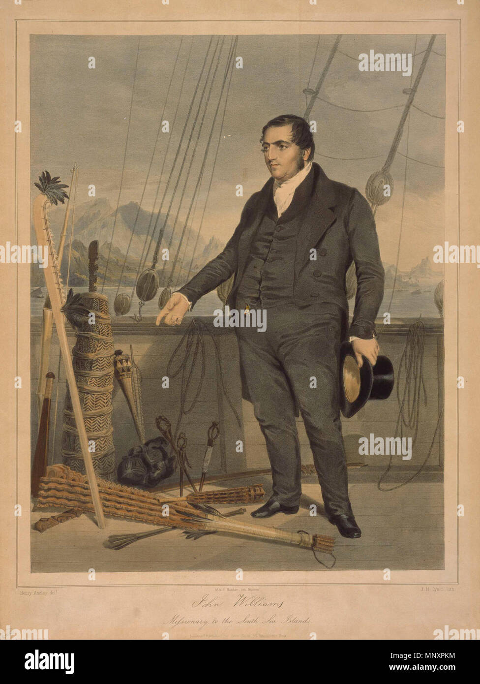 . English: The Reverend John Williams on Board Ship with Native ...