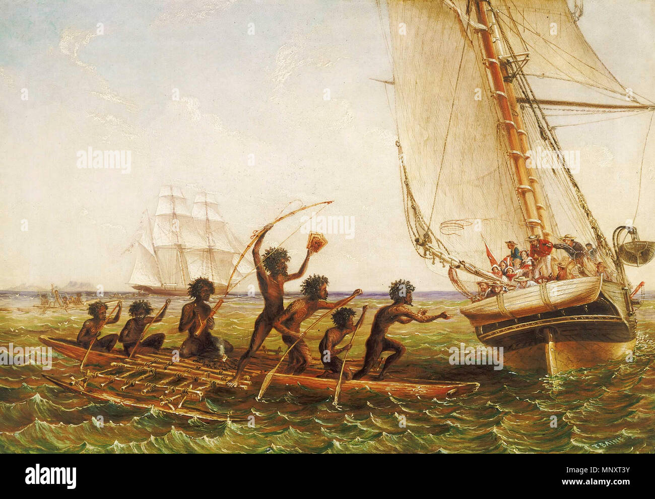 Aboriginal Canoes Communicating with the 'Monarch' and the 'Tom Tough ...