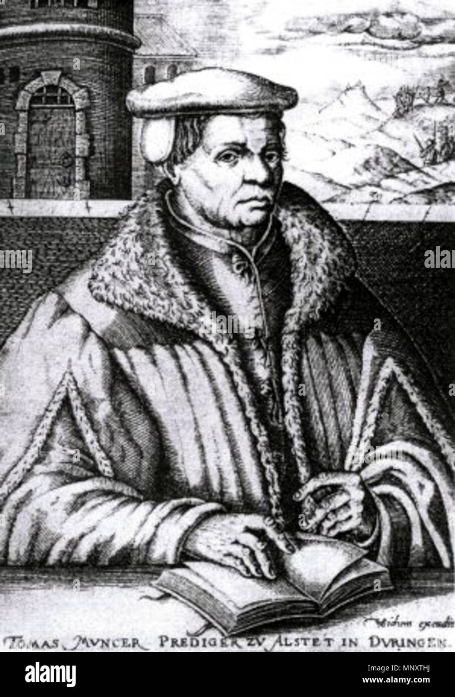 . Deutsch: Zeitgenössisches Porträt des Thomas Müntzer (1489 - 1525 ...