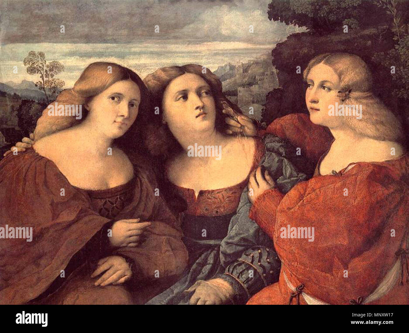 The Three Sisters . detail . circa 1520. 1191 Palma il Vecchio - The ...