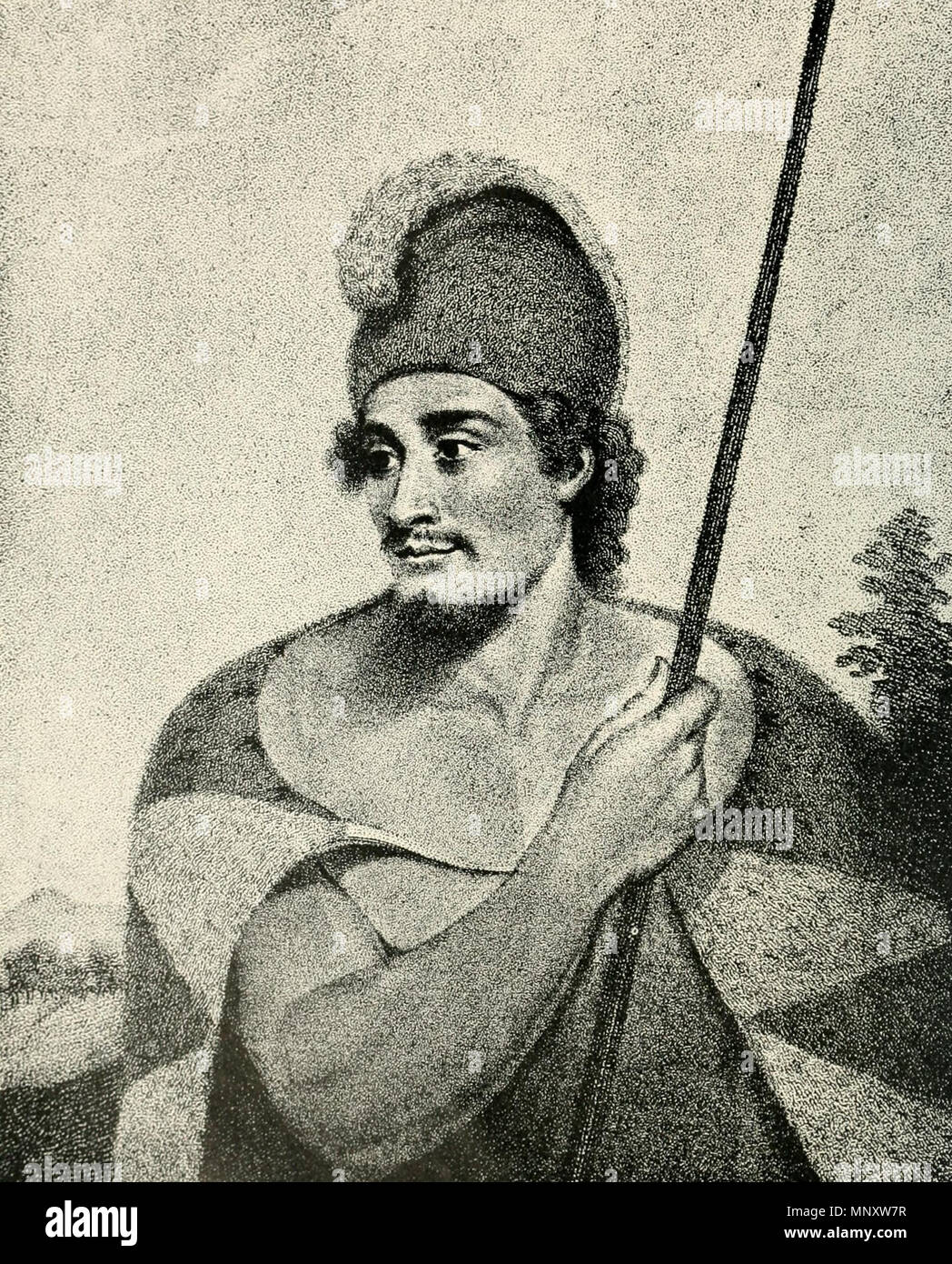 . English: Tianna, a Prince of Atooi or Ka'iana, lithograph after ...