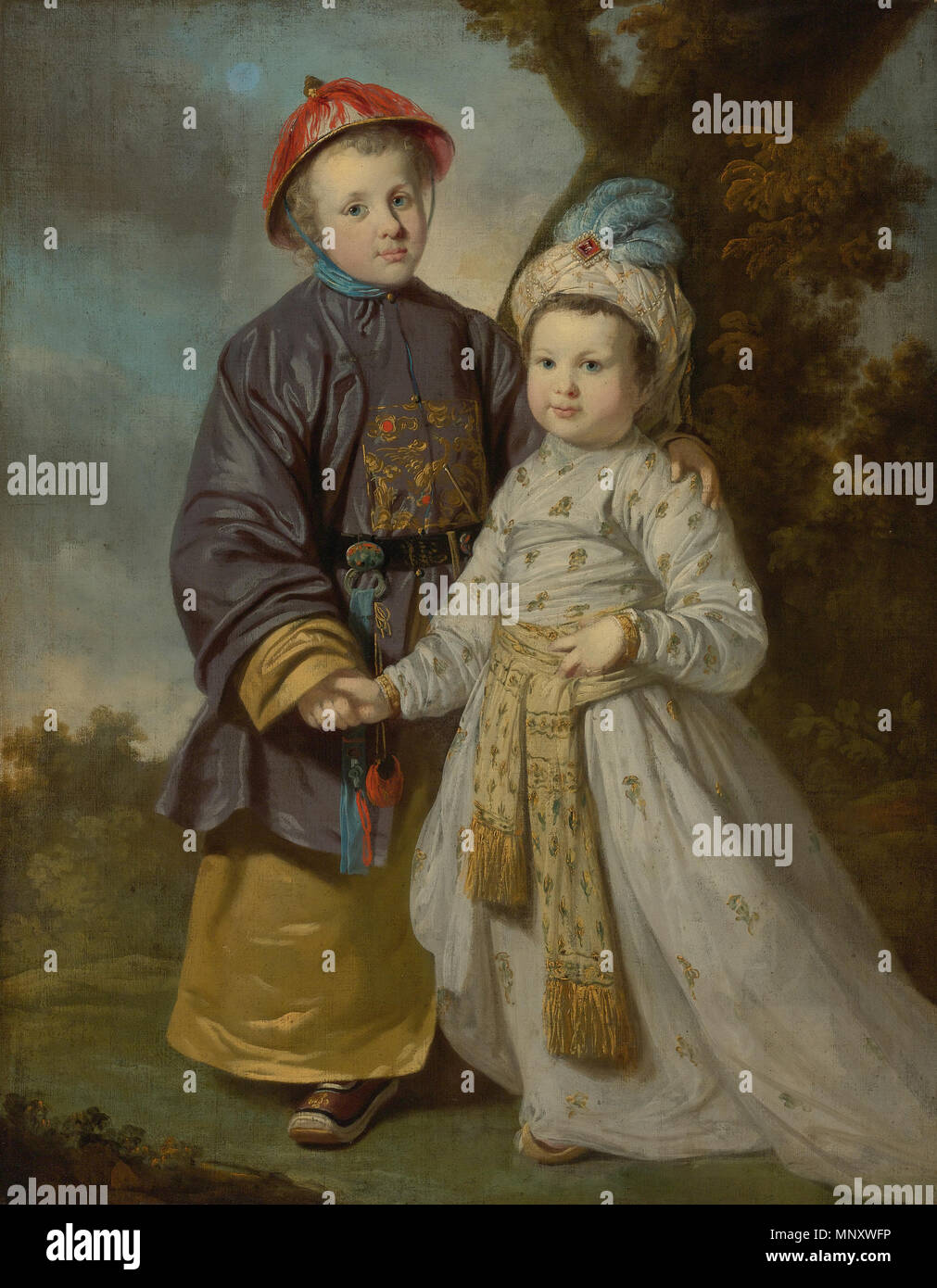 Portrait of two children in eastern costumes Unknown date. 1193 Tilly ...