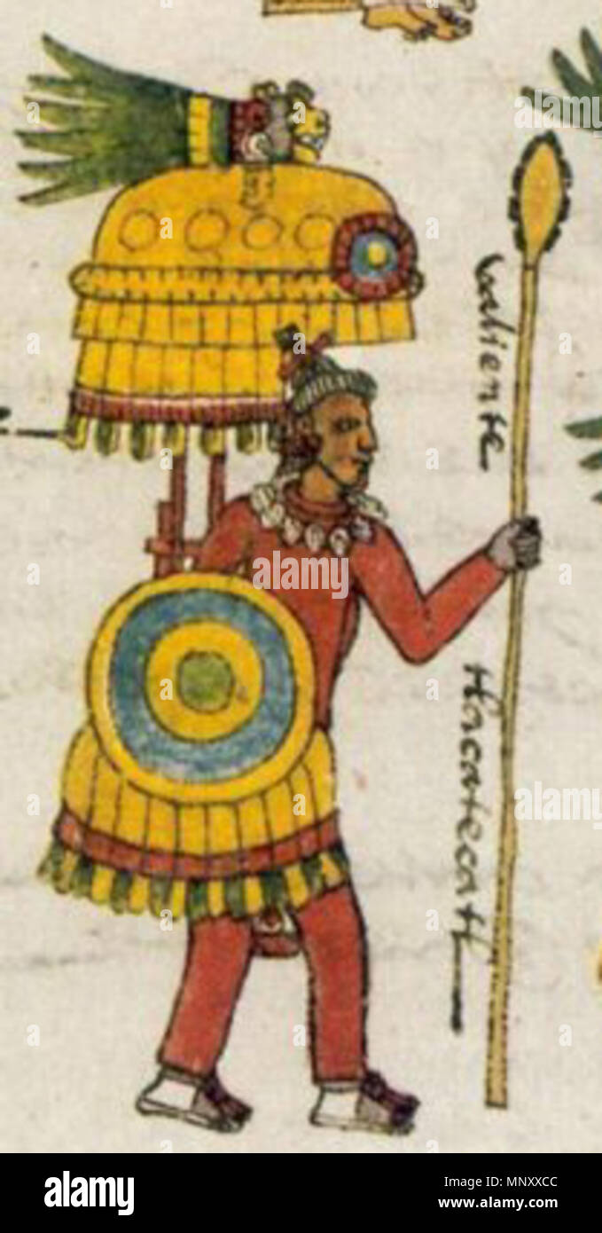 . English: Picture of a tlacateccatl from the codex mendoza fol 67r ...