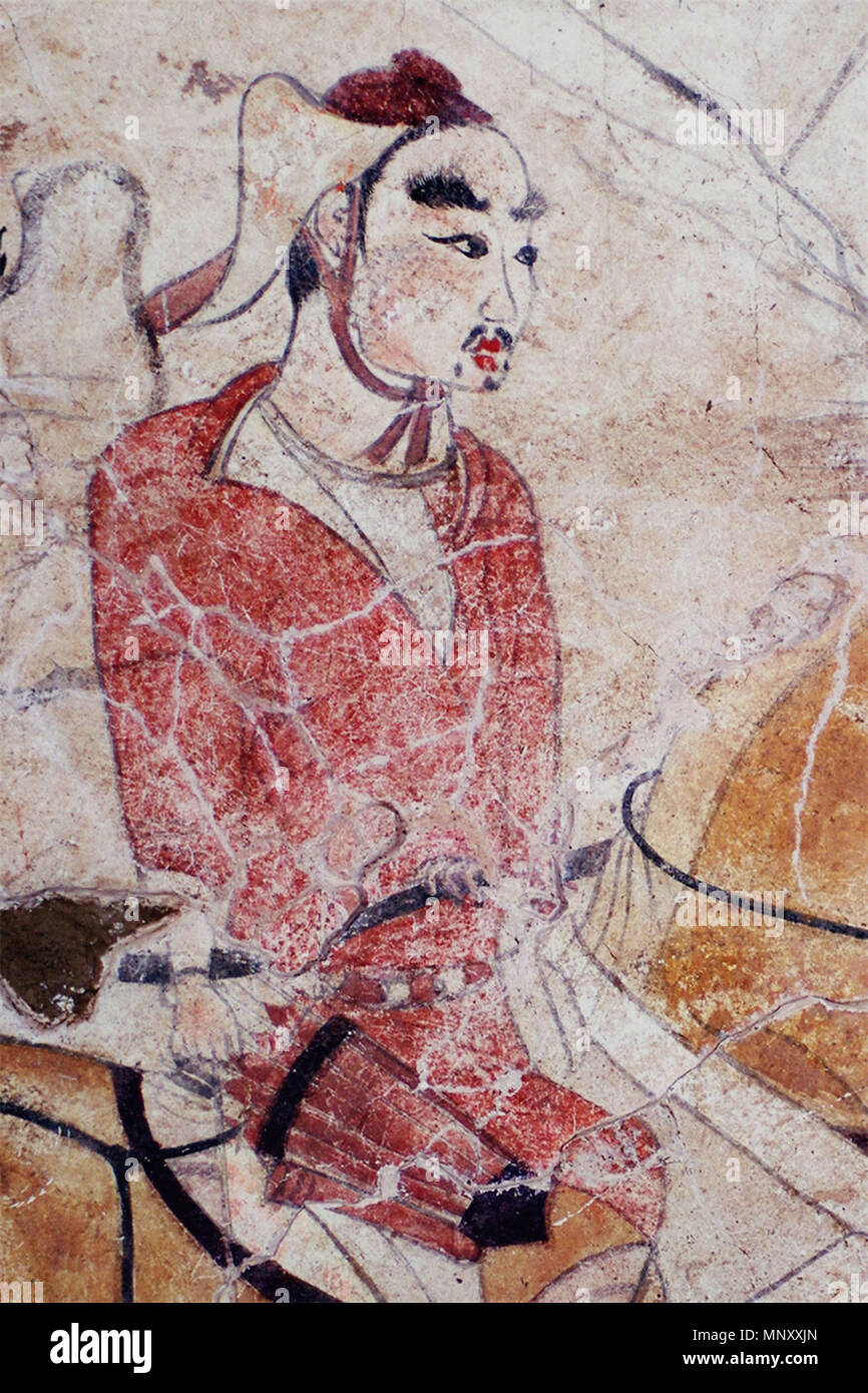 . English: Mural from a tomb of Northern Qi Dynasty in Jiuyuangang ...