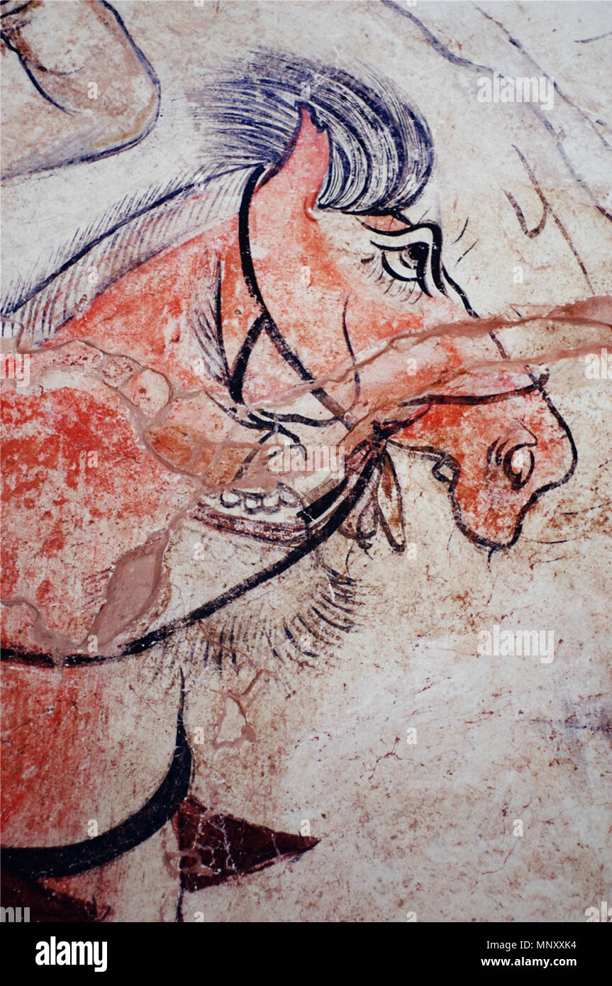 . English: Mural from a tomb of Northern Qi Dynasty in Jiuyuangang ...