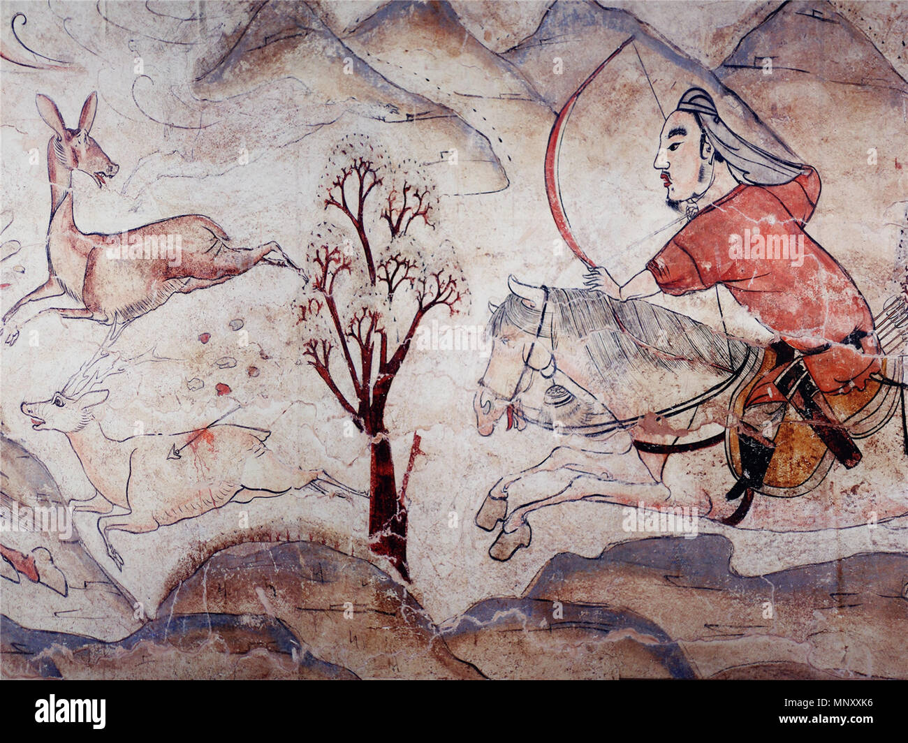 . English: Mural from a tomb of Northern Qi Dynasty in Jiuyuangang ...