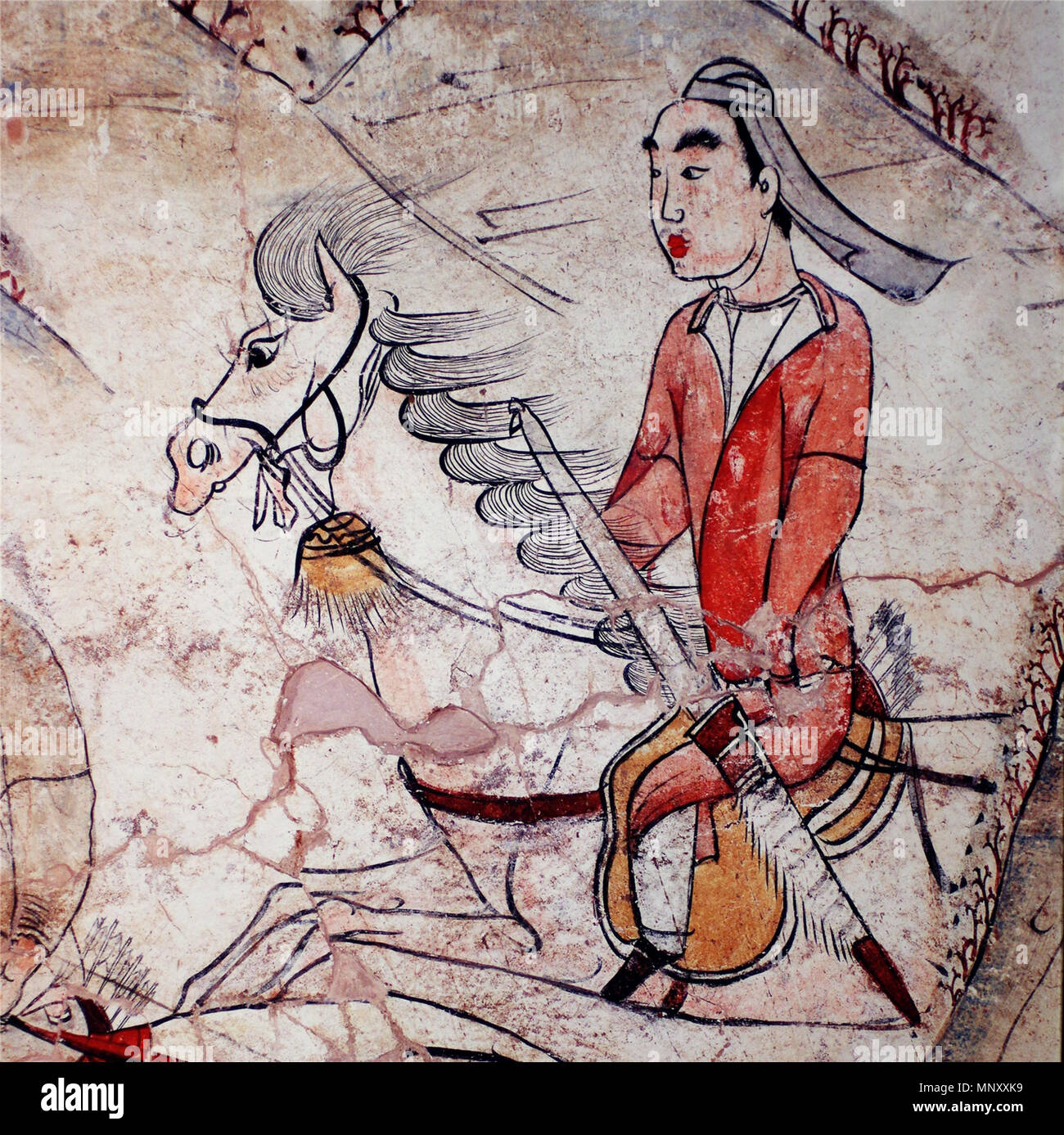 . English: Mural from a tomb of Northern Qi Dynasty in Jiuyuangang ...