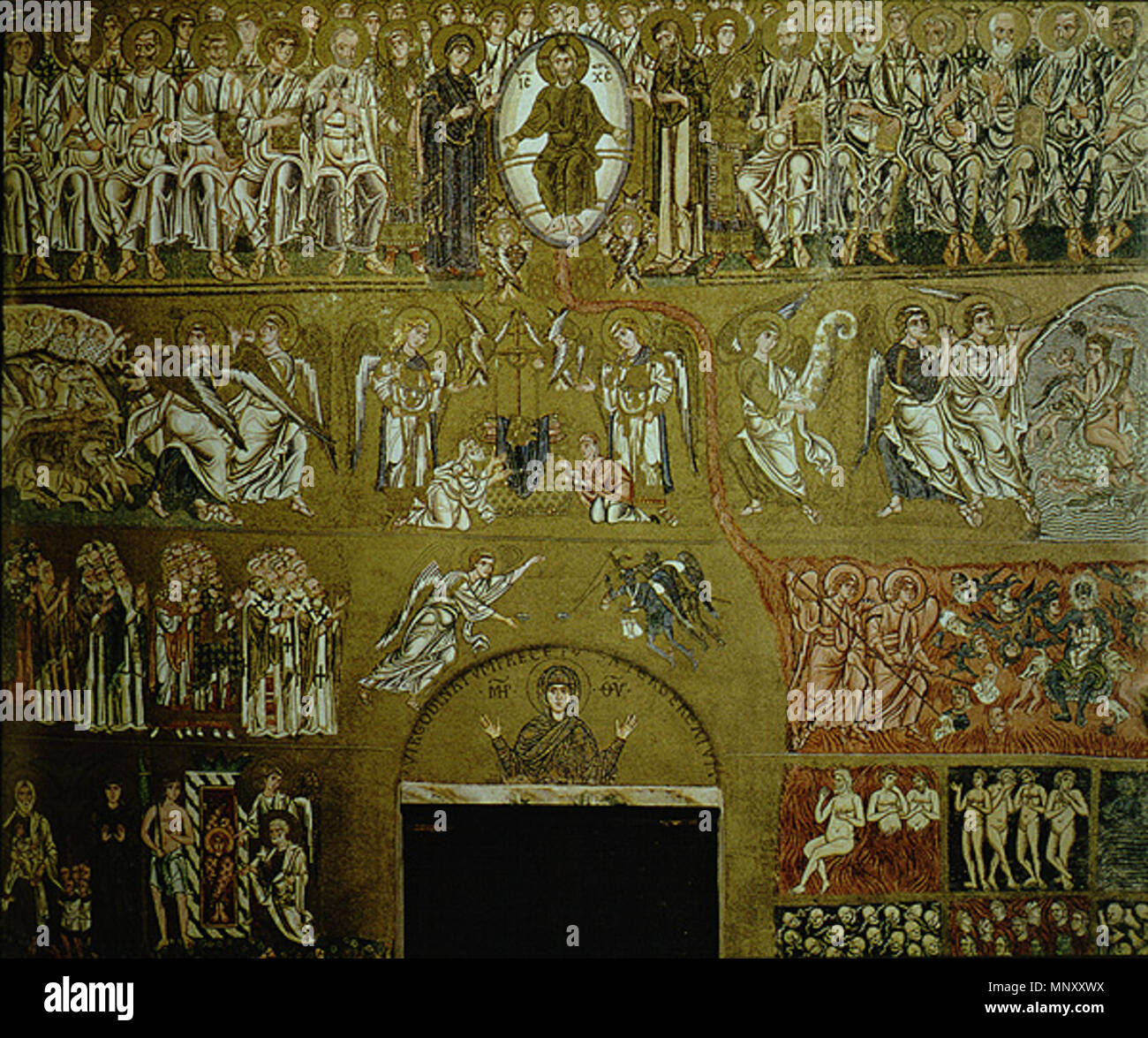 . English: Last Judgement. 12th-century Byzantine mosaic from Torcello ...