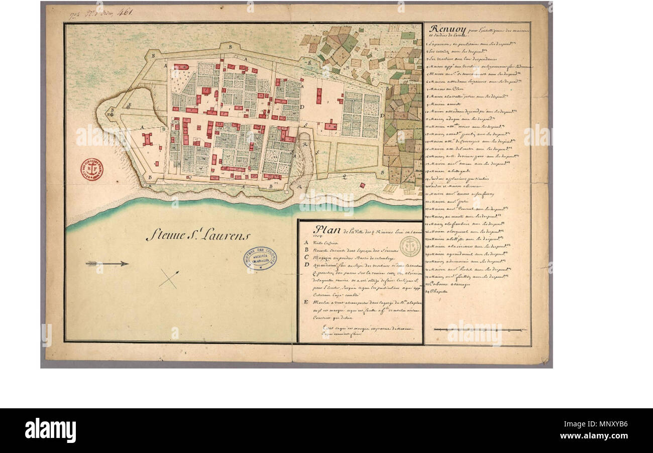. Français : Plan de la ville des 3 rivières levé en l'année 1704. 20 ...