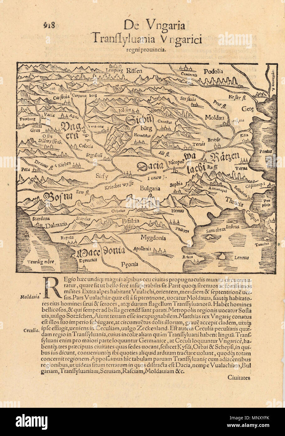 . English: Copper engraving, uncolored as published. Woodcut map ...