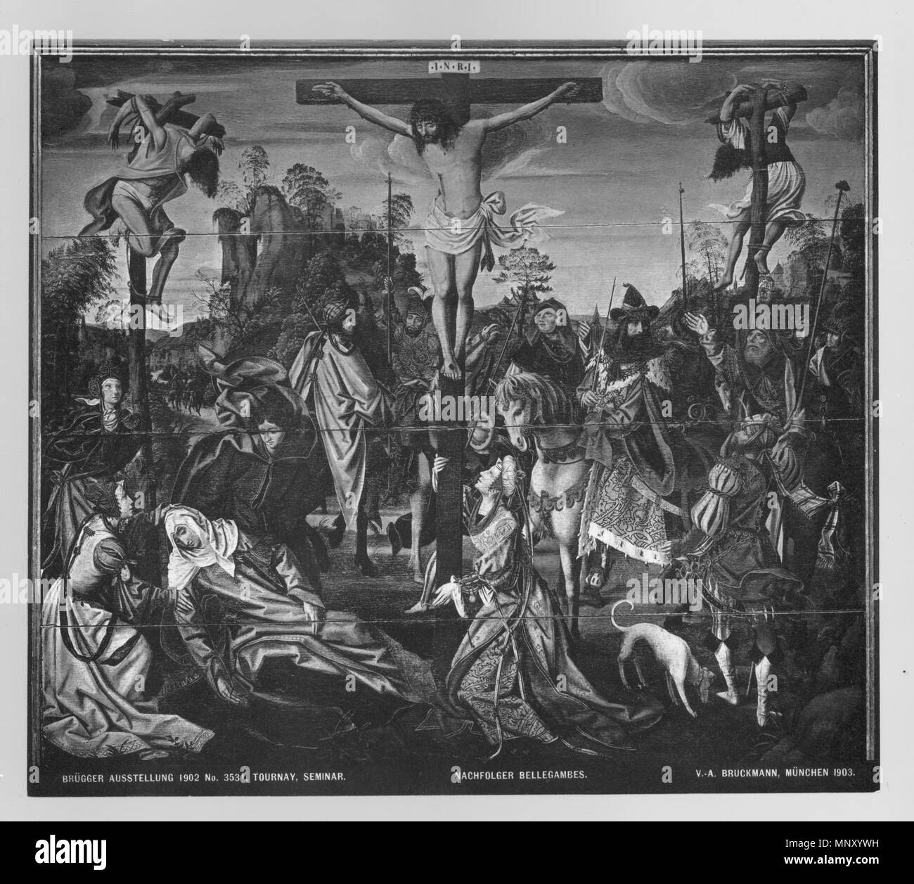 Triptych with the crucifixion Black and White Stock Photos & Images - Alamy