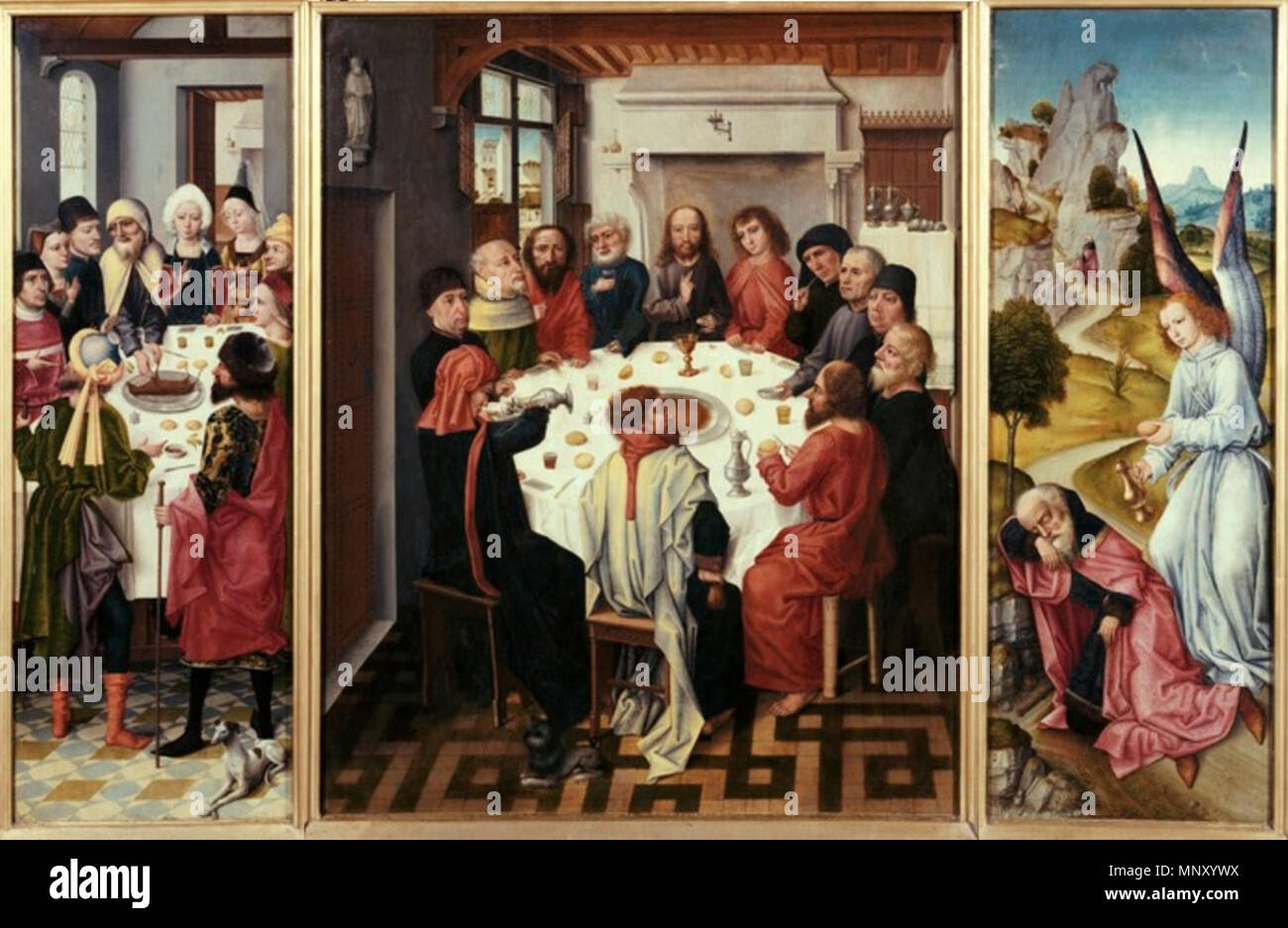 English: Triptych: The celebration of 'Pesah', Passover, the Last ...