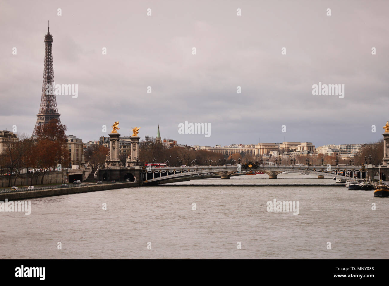 View down the River Seine in Paris, France Stock Photo - Alamy