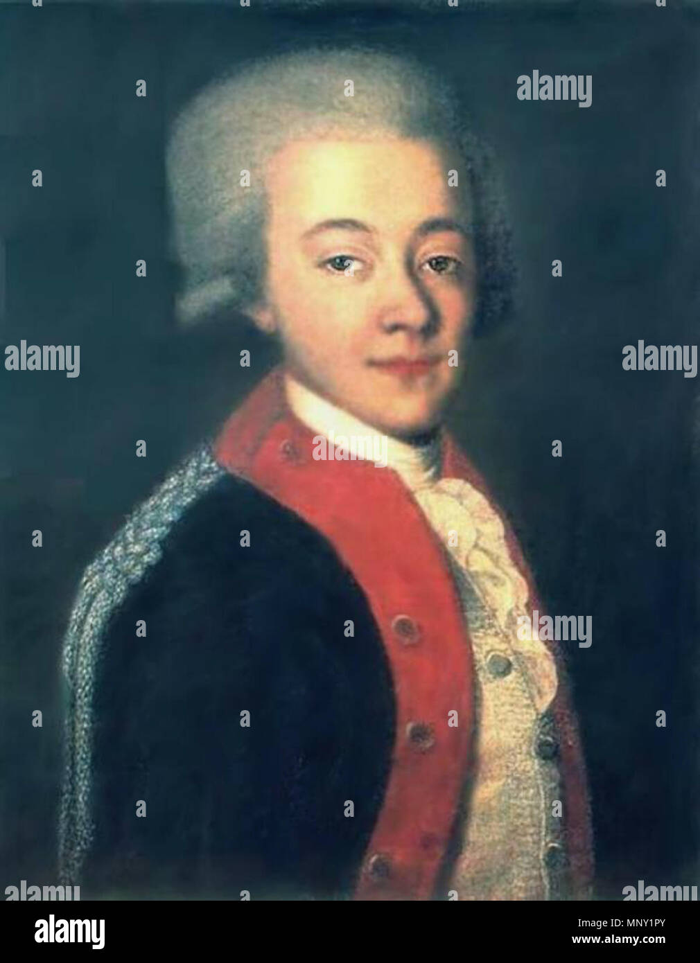 . Unknown man . 18th century. 1214 Unknown man by Rokotov (Tver gallery Stock Photo - Alamy