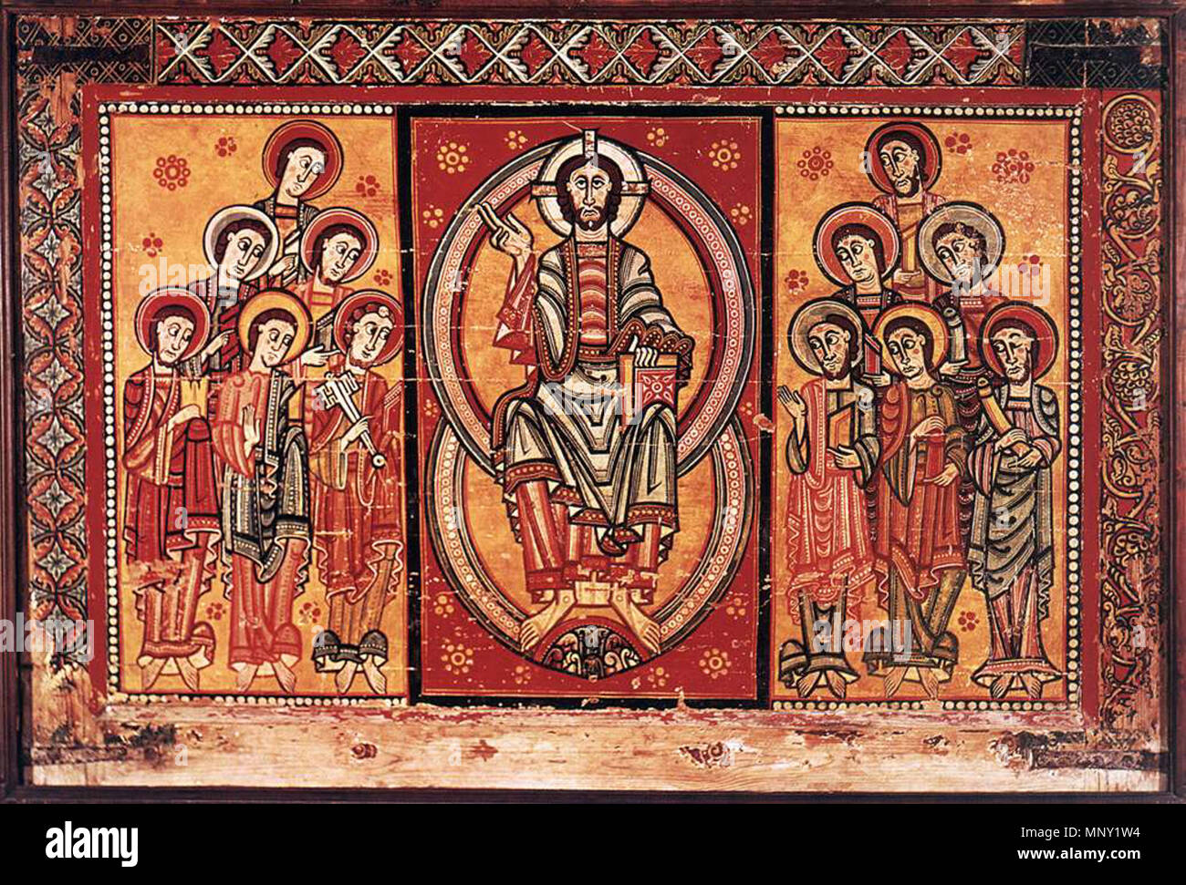 Christ and the Twelve Apostles circa 1100. 1214 Unknown painter ...