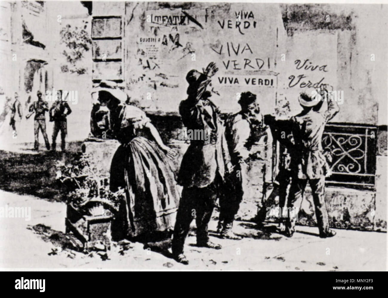 . Illustration of Verdi as symbol for the king of Italy . 1859. Unknown ...