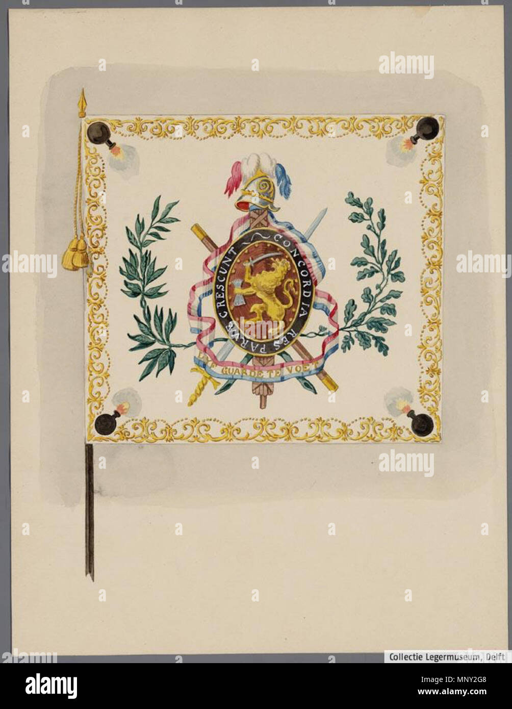 . English: Flag of the Raadspensionaris' Grenadiers Guards 1805 ...