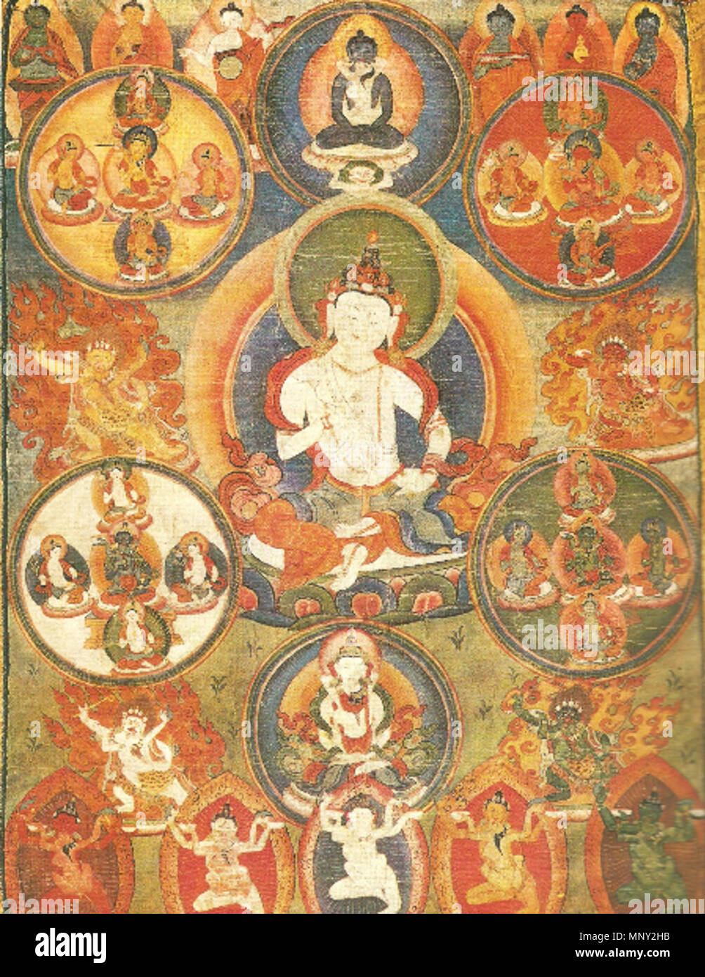 . English: Tanka representing the Adi-Buddha Vajrasattva. Samantabhadra ...