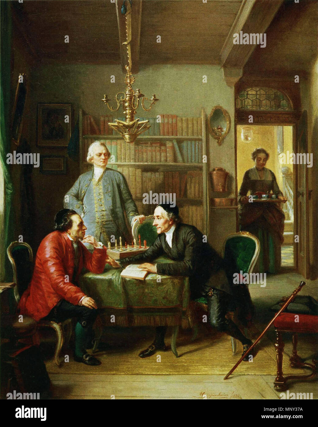 English: Lessing and Lavater as guests in the home of Moses Mendelssohn ...