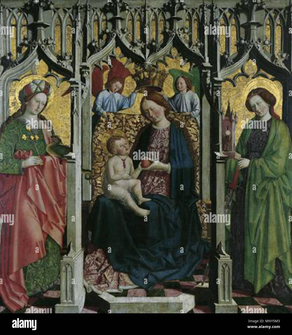 1233 Vierge en thrônant avec Marguerite et Barbe (Belvedere Stock Photo ...