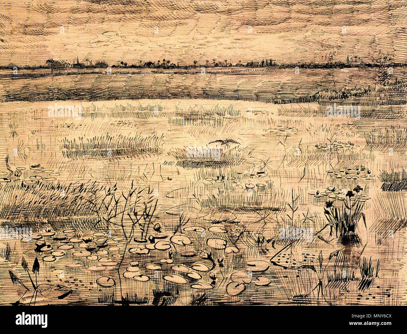 English: Marsh with Water Lilies June 1881. 1238 Vincent van Gogh ...