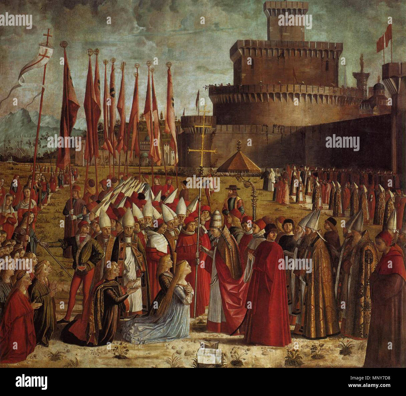 English: The Pilgrims Meet the Pope circa 1492. 1242 Vittore carpaccio ...