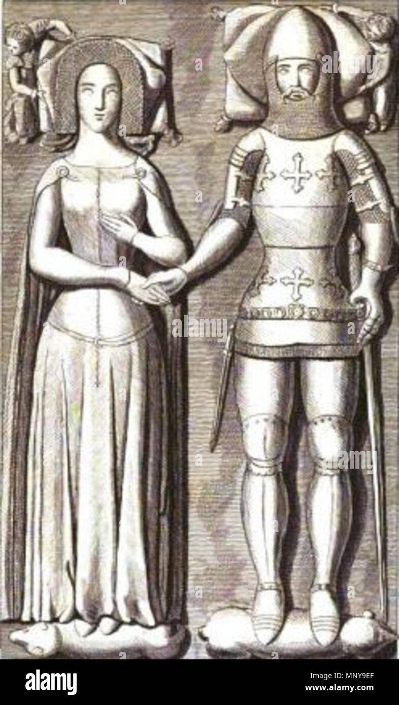 . English: Drawing of the monument to Thomas de Beauchamp, 11th Earl of ...