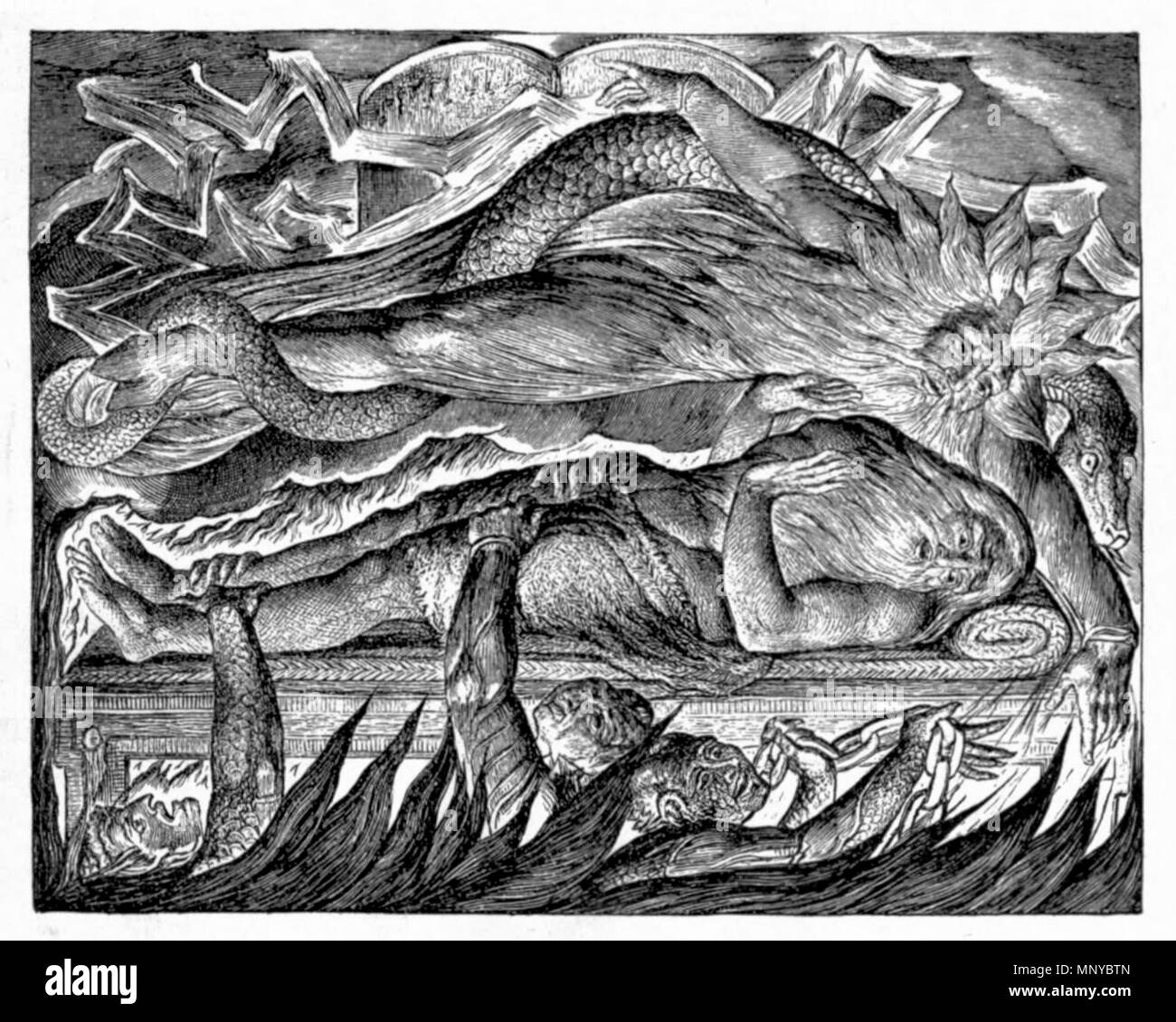 Book job illustration william blake Black and White Stock Photos ...