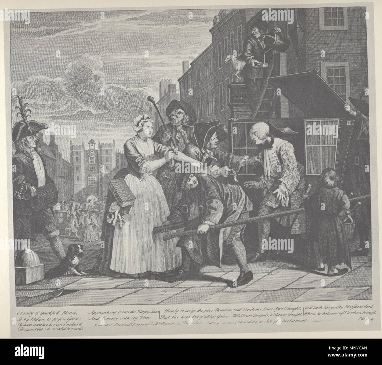 . English: William Hogarth - A Rake's Progress, Plate 4 (Orig) . 18th ...