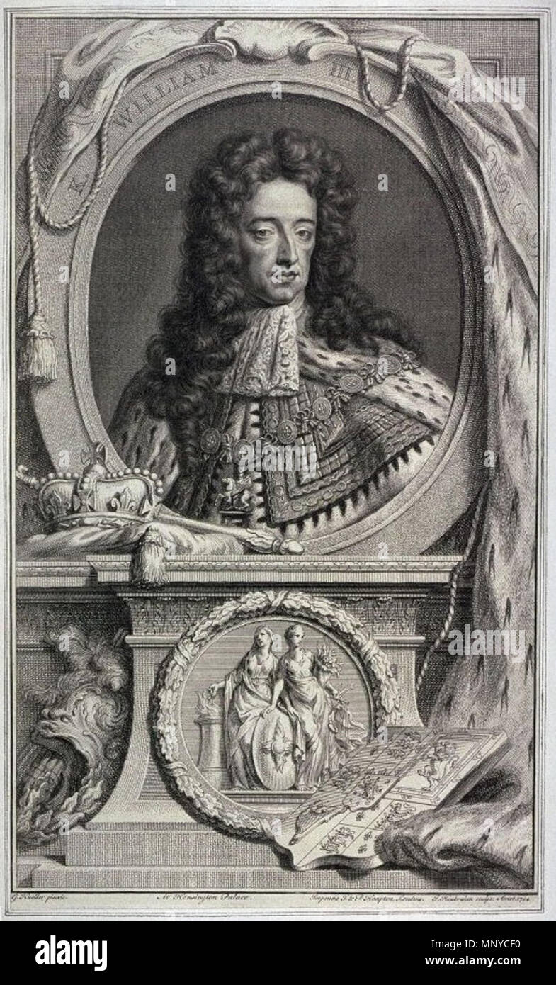 . English: Portrait of Portrait of William III of England . 18th ...
